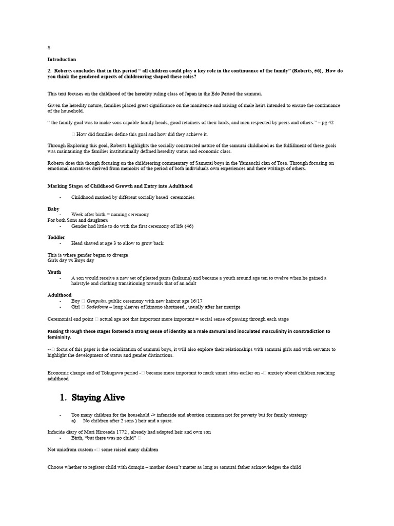 Samurai Childhood | Download Free PDF | Adults | Masculinity