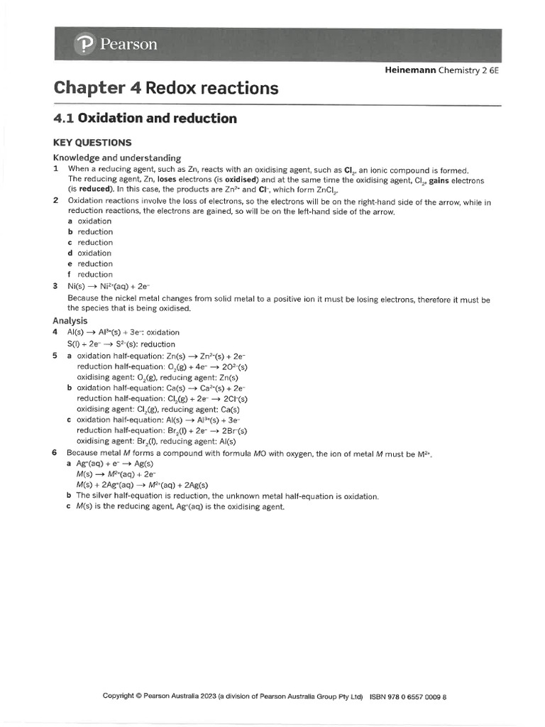 Heinemann Chem 2 6E Chapter 4 Solutions | PDF