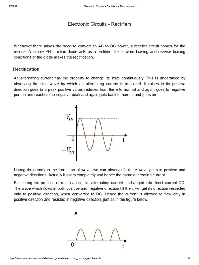 Rectifier Circuits Explained: AC to DC | PDF | Rectifier | Electrical ...