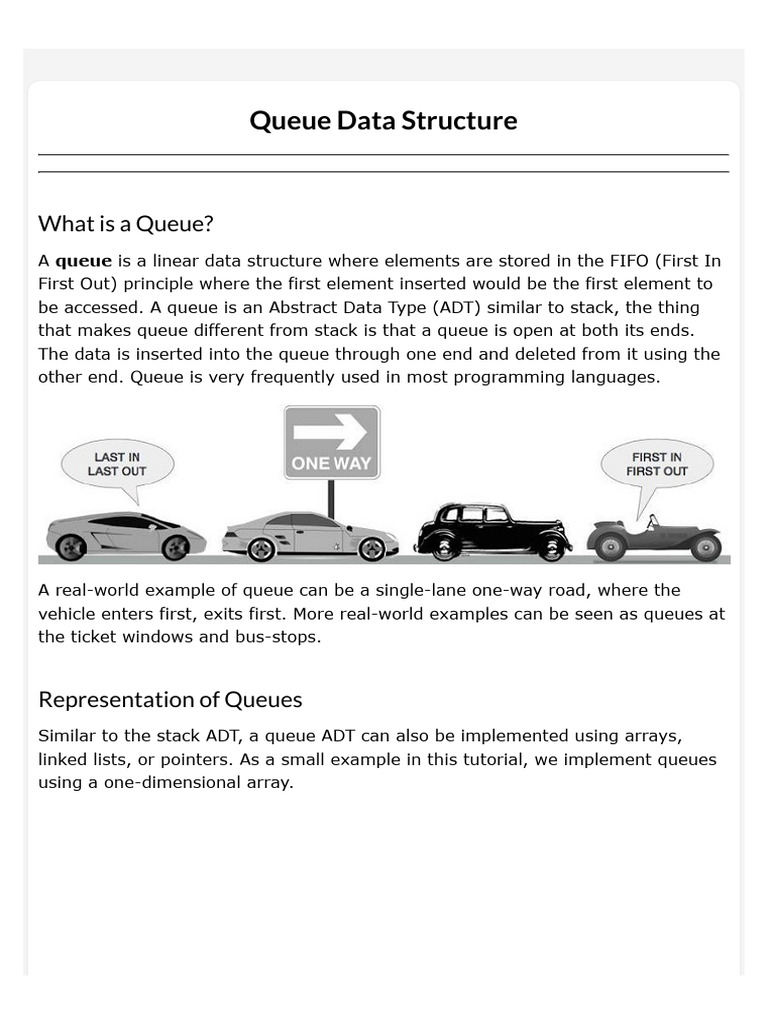 Queue Data Structure Pdf Queue Abstract Data Type Computer 7222