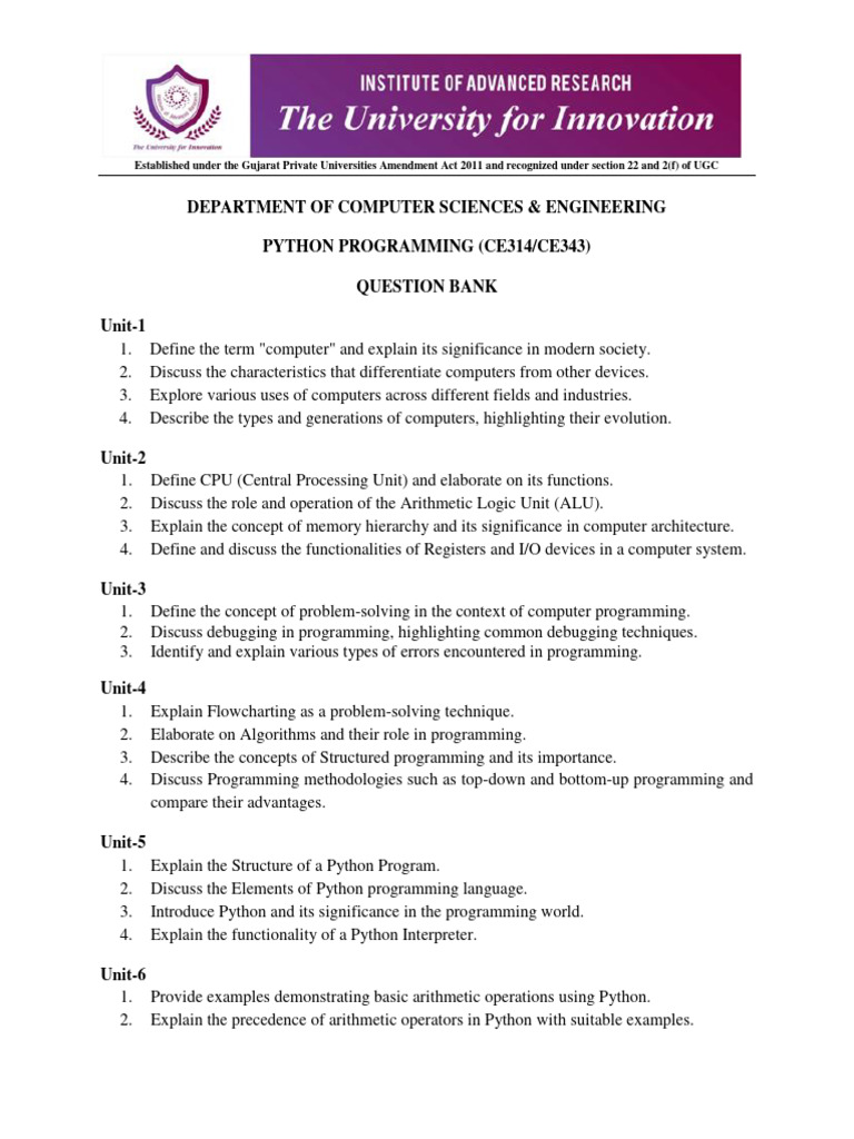 Python Question Bank | PDF | Python (Programming Language) | Computer ... Python Question Bank | PDF | Python (Programming Language) | Computer ...