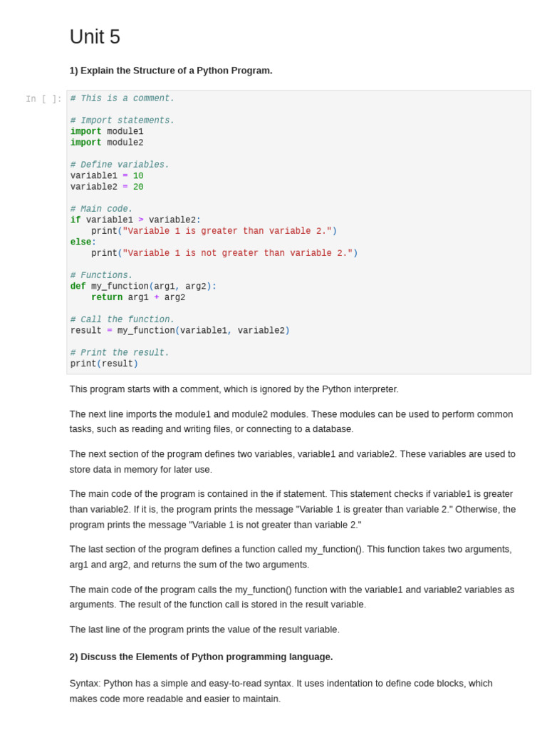 Python Unit 5-9 | PDF | Class (Computer Programming) | Control Flow