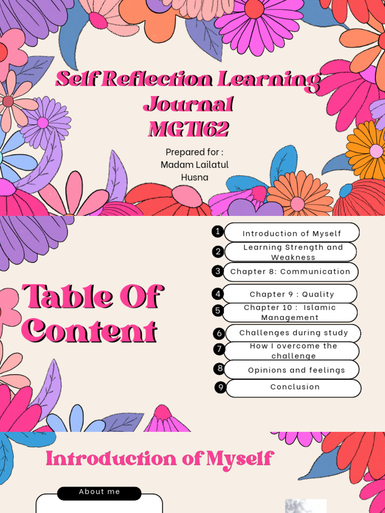 Self Reflection Learning Journal | PDF | Communication | Reason