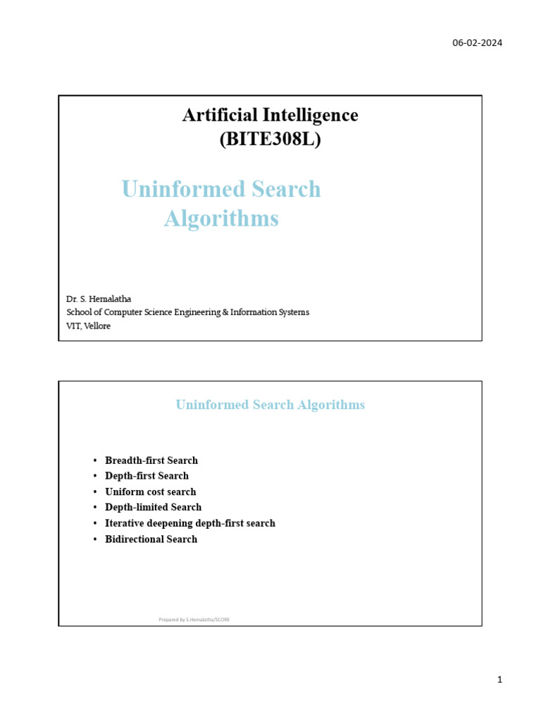 2.3-Uninformed Search Algorithms-060224 | PDF | Mathematical Relations | Computer Programming