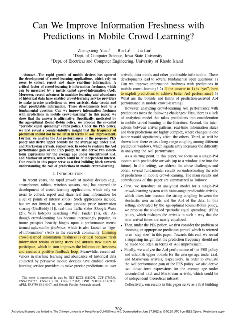 2020-INFOCOM WS-Can - We - Improve - Information - Freshness - With - Predictions - in - Mobile ...