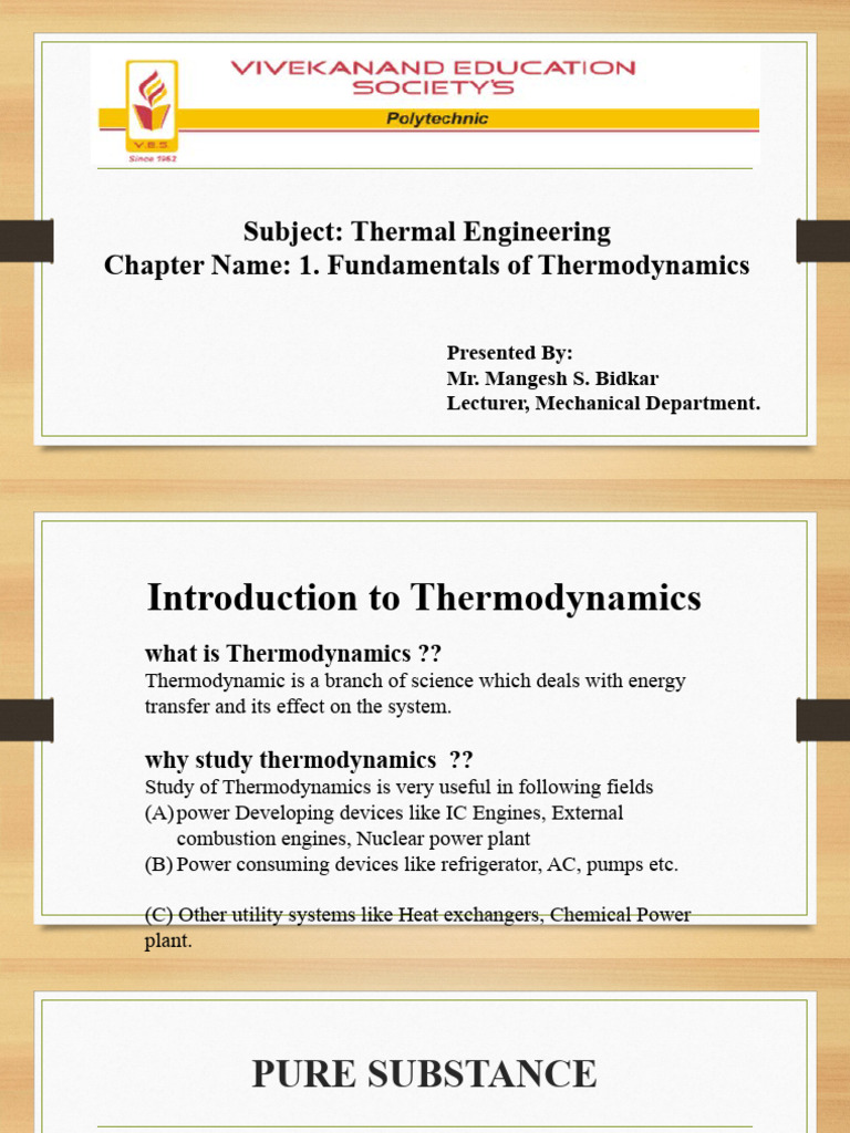 Thermal Engg. Chapter 1 Part 1 | PDF | Heat | Thermodynamics