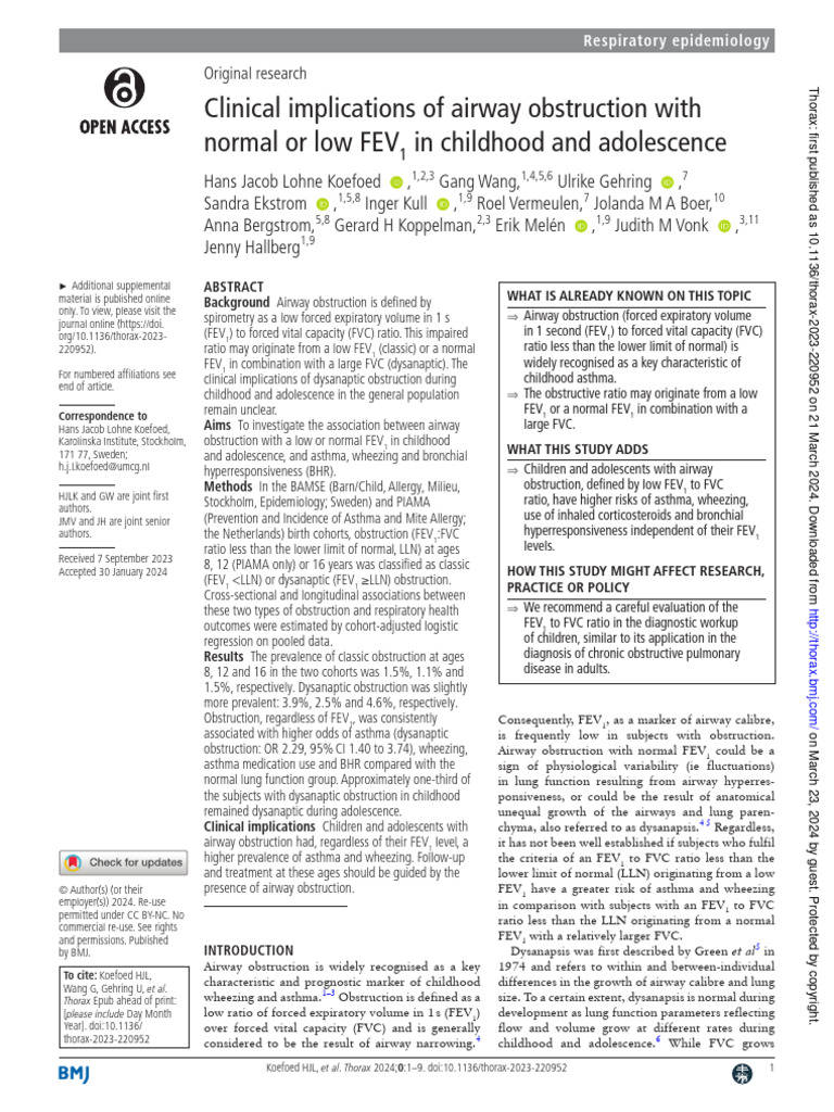 Thorax 2023 220952.full | PDF | Asthma | Respiratory Tract