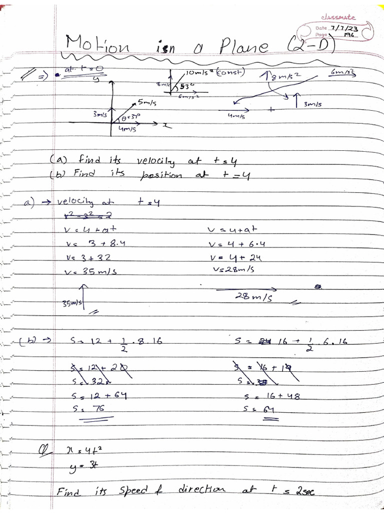 Kinematics 2d - 20231011 | PDF