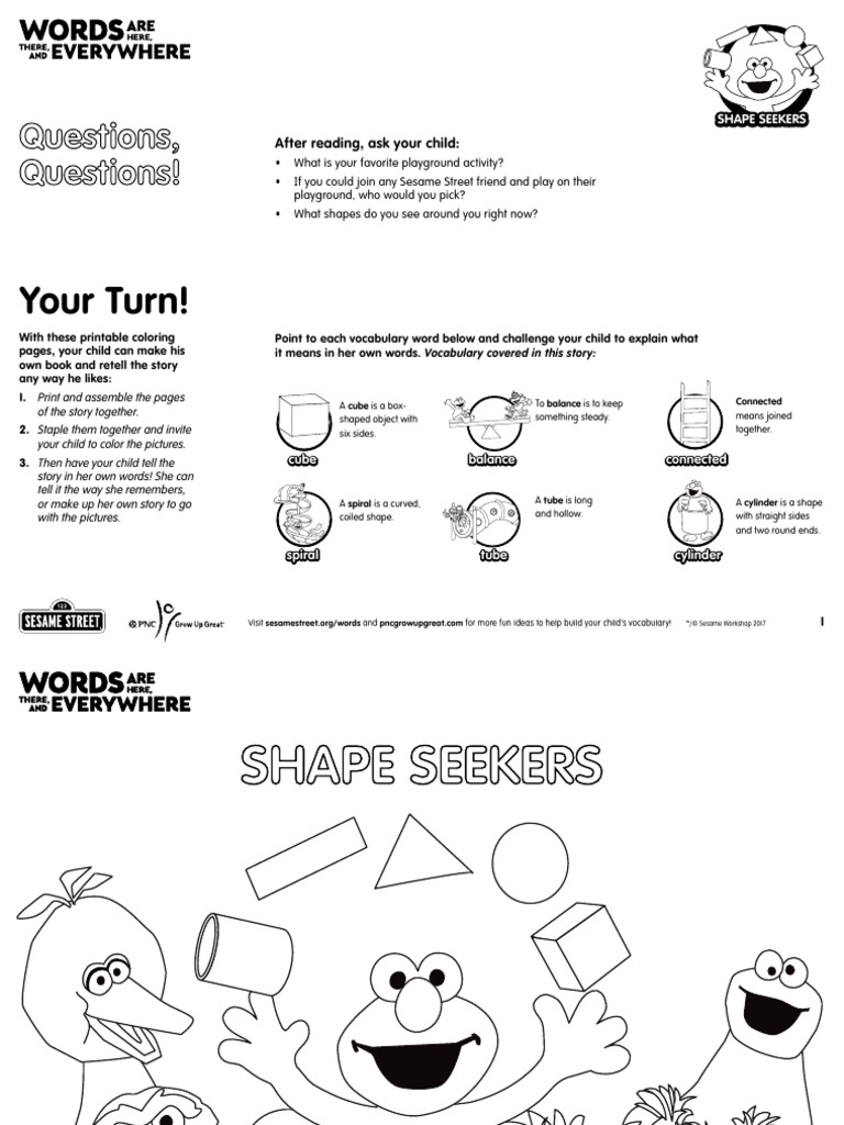 Sesame Street Shape Seekers Coloring Book en | PDF | Vocabulary ...