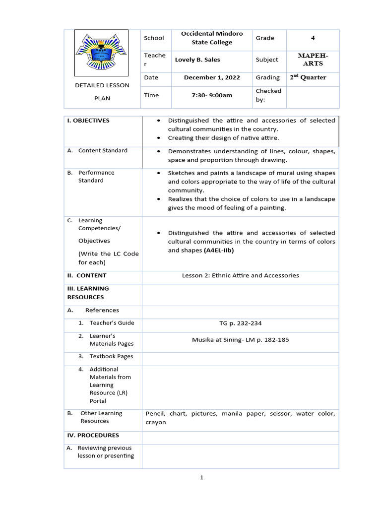DLP in Arts LOVELY SALES | PDF | Behavior Modification | Cognitive Science