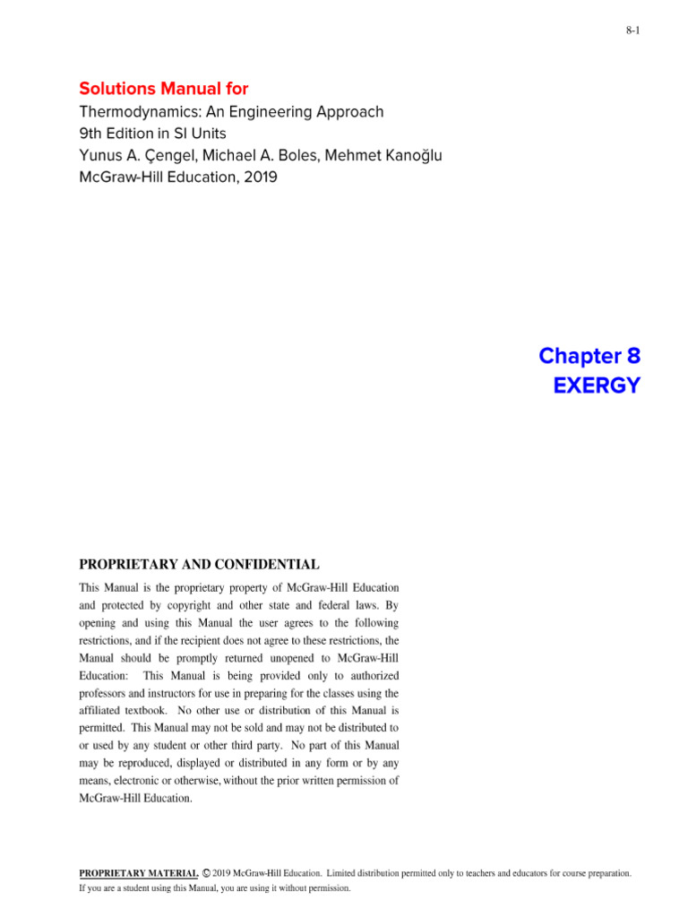 SI Thermo 9e SM Chap08 | PDF