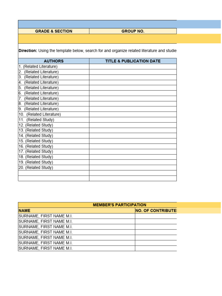RP - WW2 - Working Template Literature Matrix | PDF | Writing | Written ...