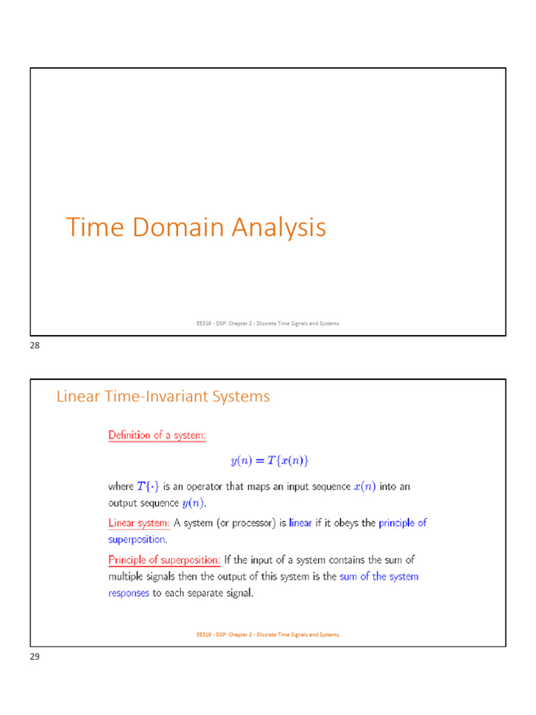 DSP - Chapter 2 - B - Time Domain Analysis | PDF | Digital Signal Processing | Mathematical Physics