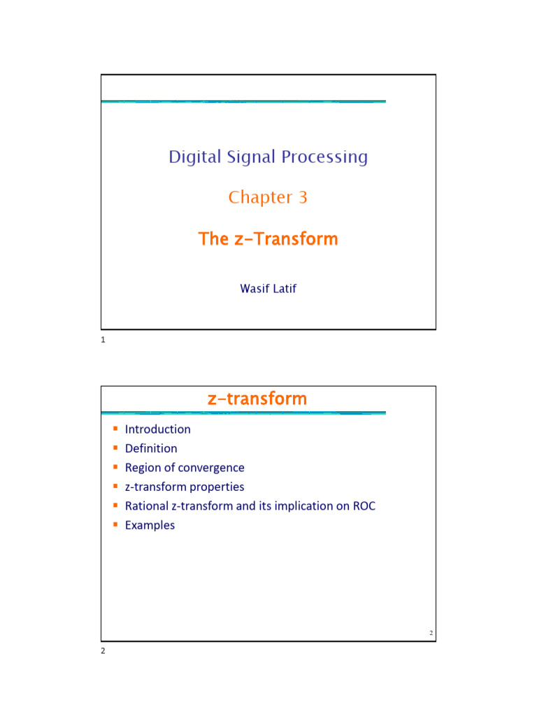 DSP - Chapter 3 - z-Transform (1) | PDF | Differential Equations | Differential Calculus