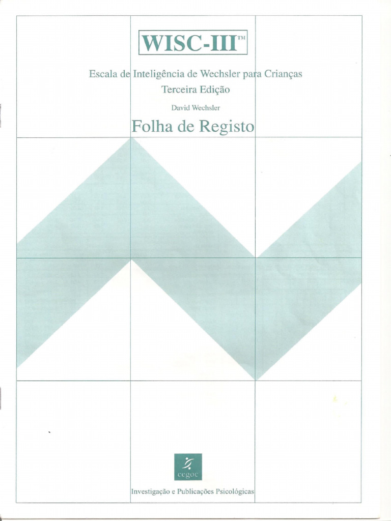 WISC-III Folha de Registo | PDF