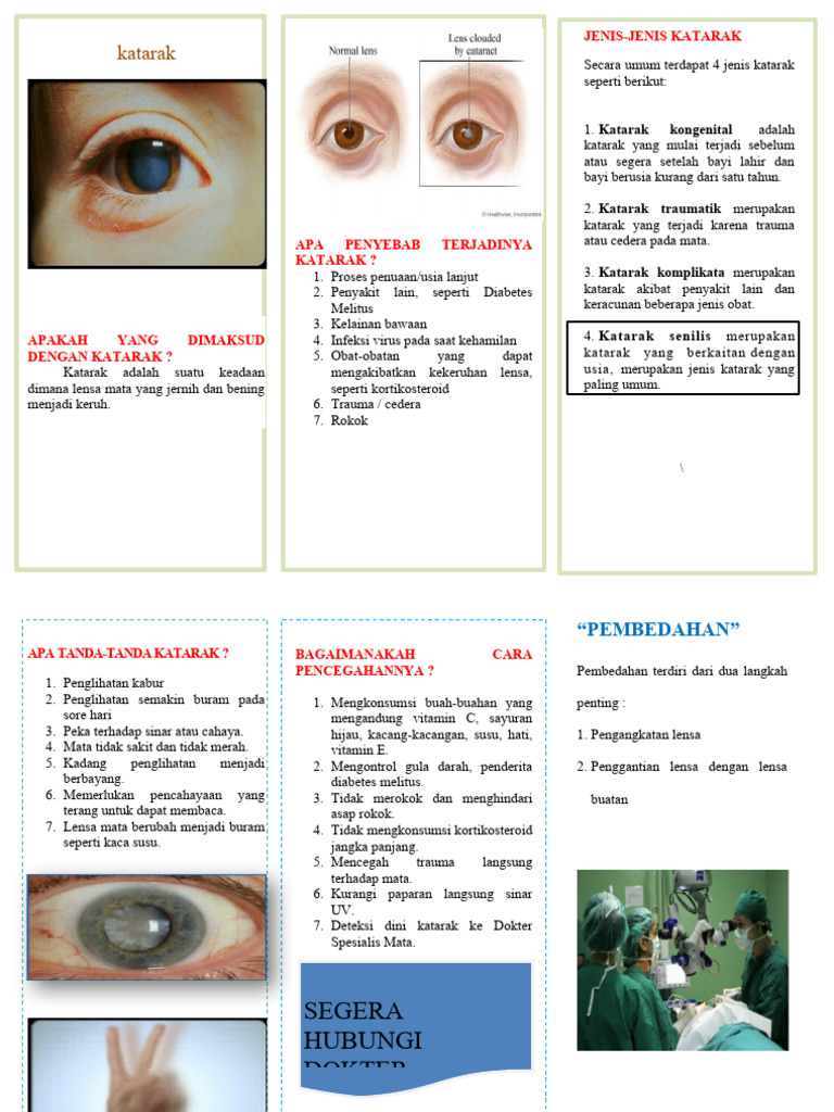 Katarak: Penyebab, Jenis, dan Penanganan | PDF