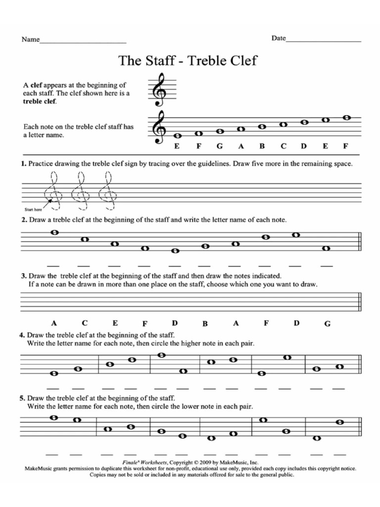 Drawing Treble Clef | PDF
