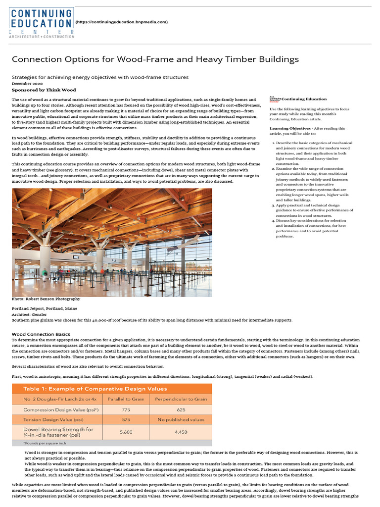 Wood Connection | PDF | Screw | Lumber