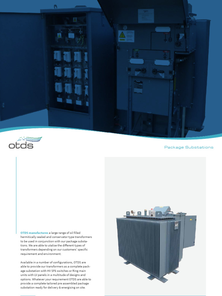 Custom Package Substations by OTDS | PDF | Fuse (Electrical) | Transformer