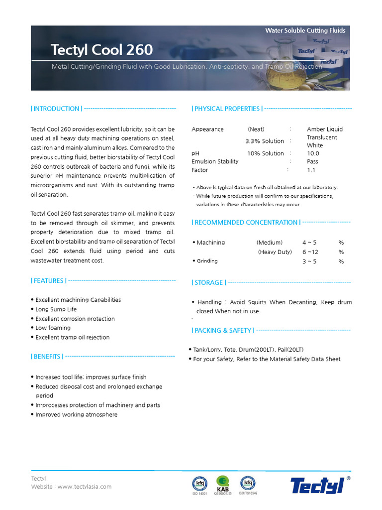 Tectyl Cool 260 PDS EN | PDF | Physical Sciences | Secondary Sector Of ...