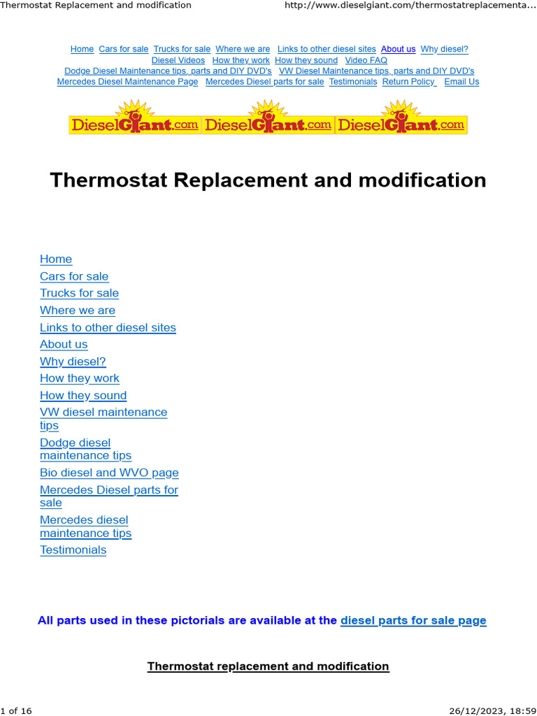 Thermostat Replacement And Modification Pdf Motor Vehicle