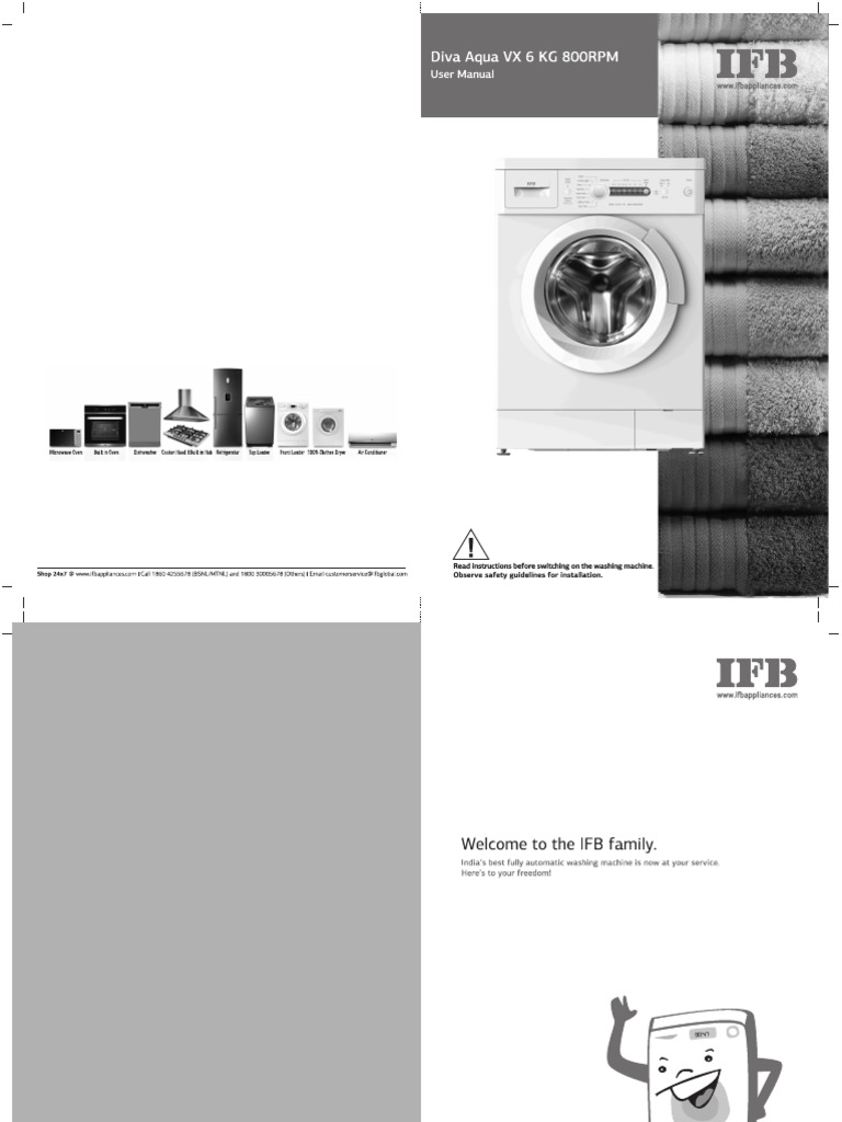 Ifb Front Load Washing Machine 6 KG | PDF