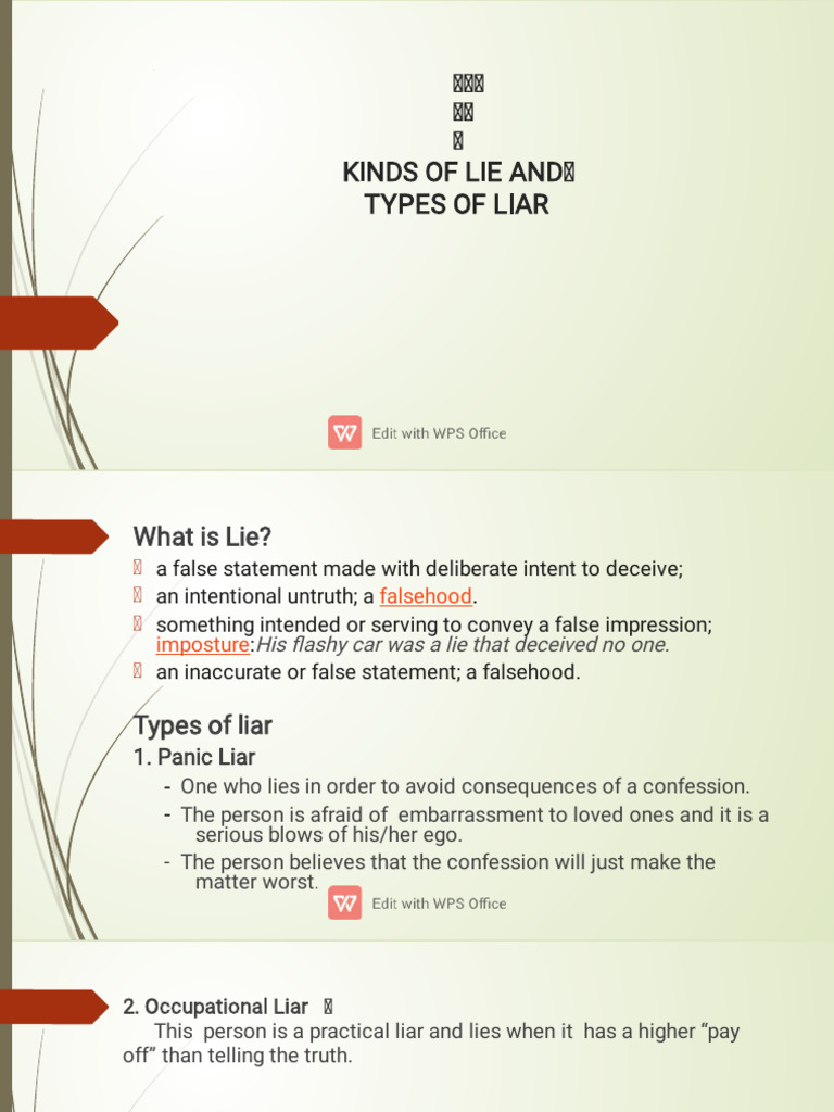 Types of Lies and Liars Explained | PDF | Lie | Deception