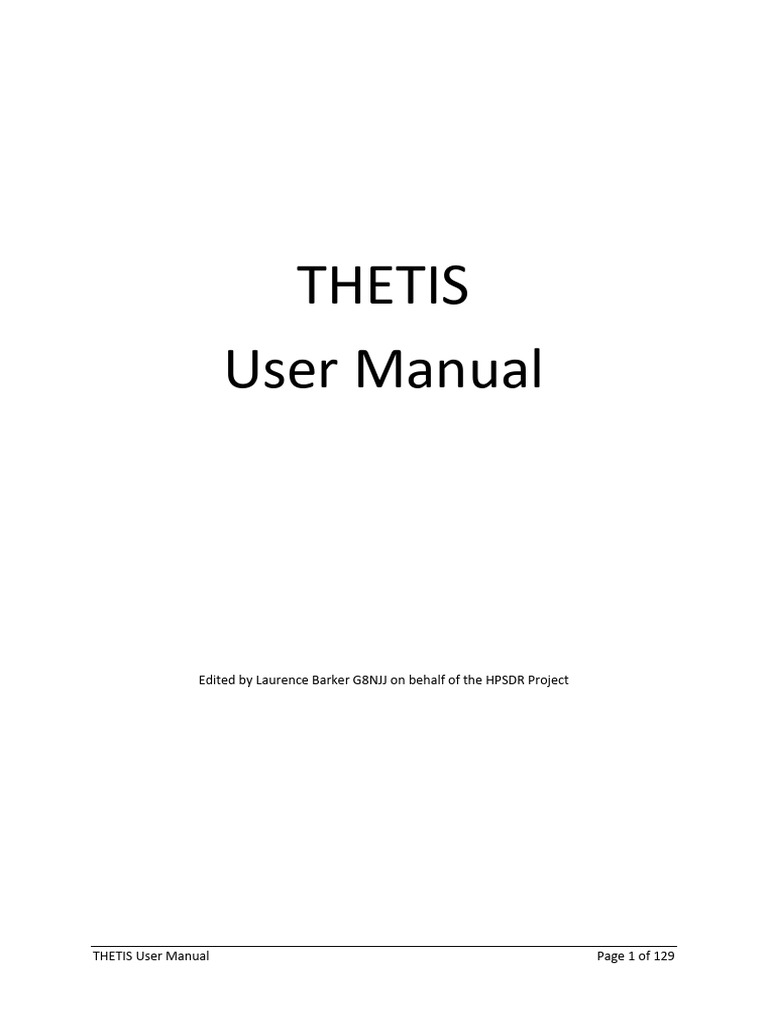 Thetis Manual PDF | PDF | Analog To Digital Converter | Radio