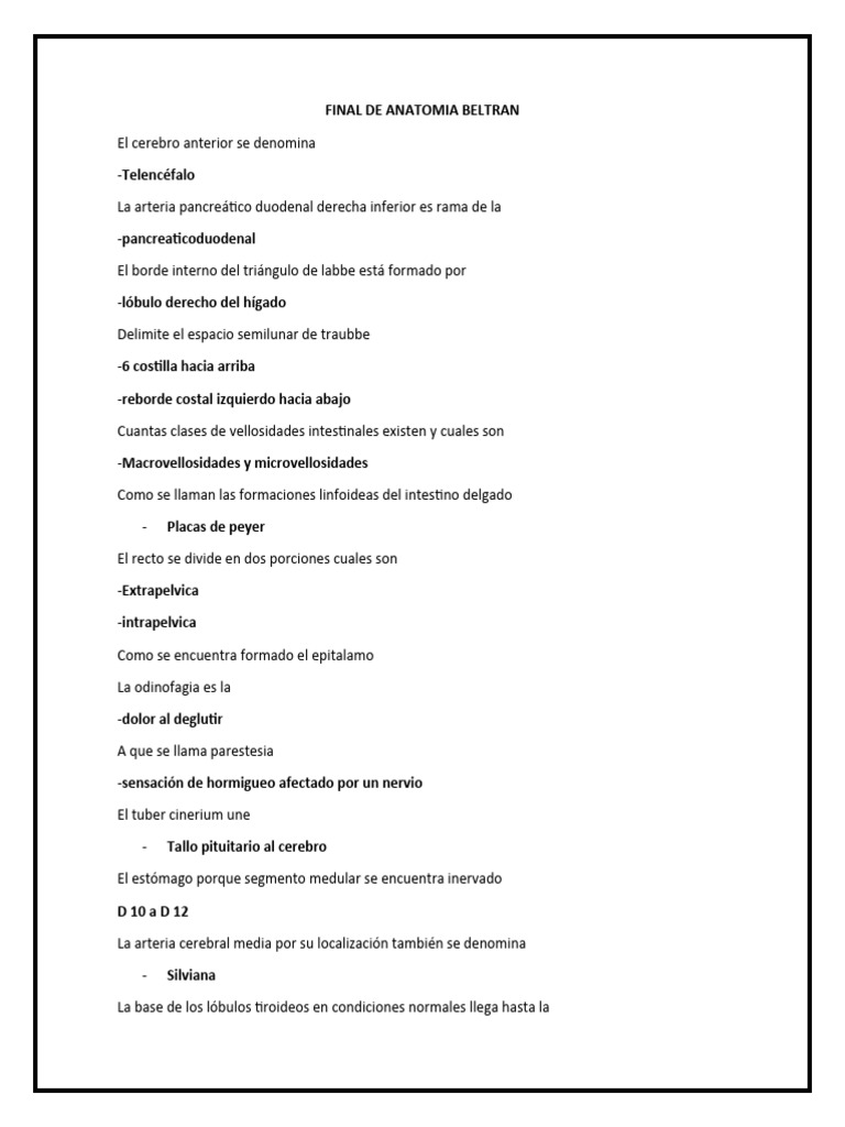 Anat Final Beltran | PDF