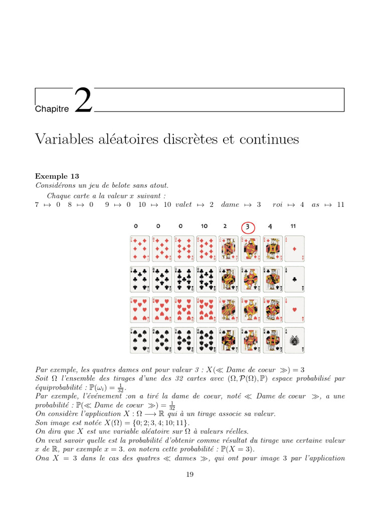 Variables aléatoires discrètes et continues | PDF | Loi de probabilité ...