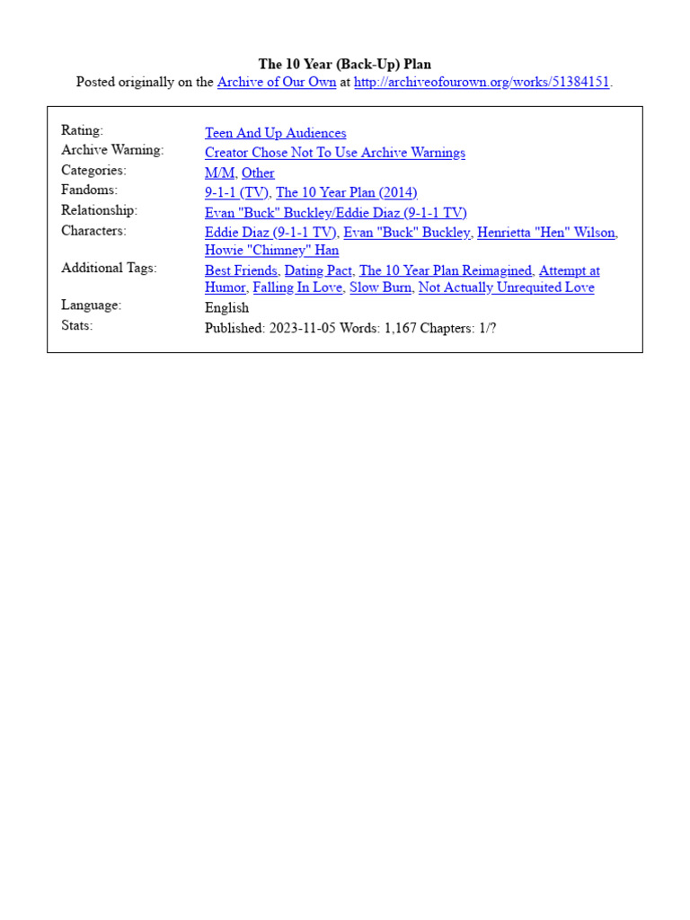 The 10 Year Plan: A Love Pact Story | PDF