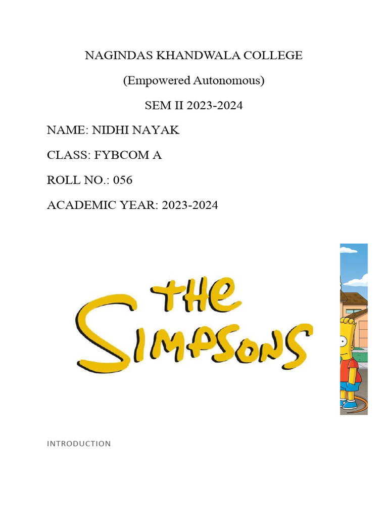 NAME | PDF | The Simpsons | Television Series Created