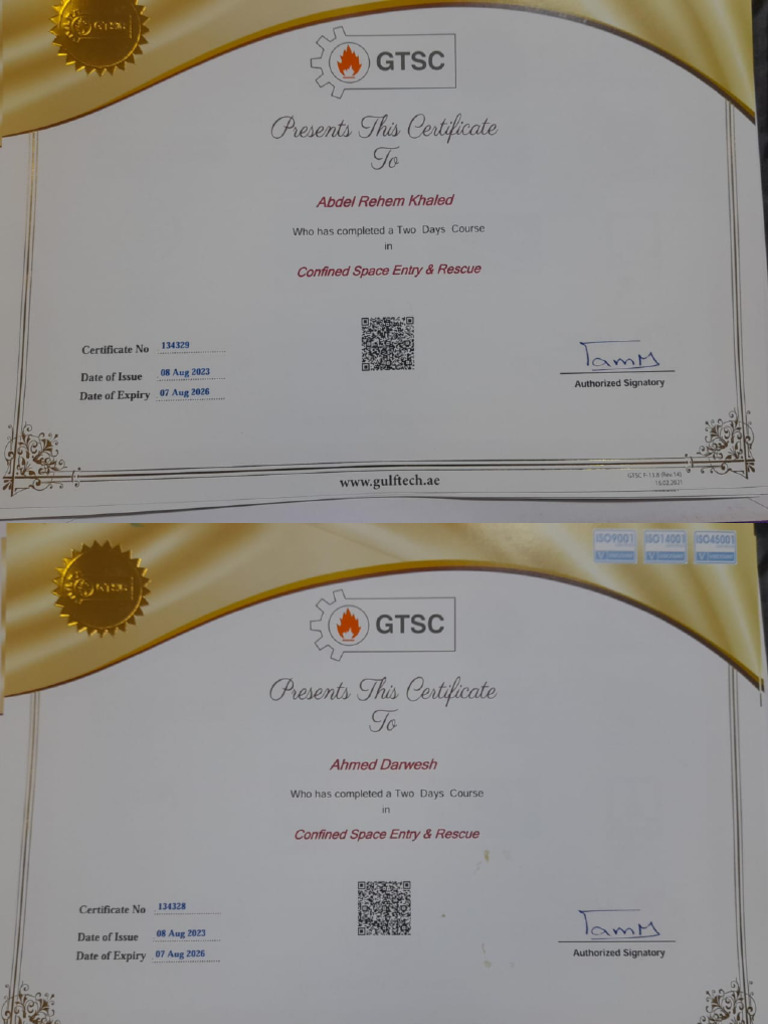 Confined Space Certifications | PDF