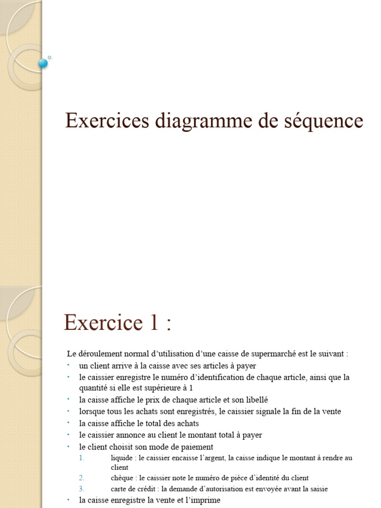 TD diagramme de séquence | PDF | Caissier | Banques
