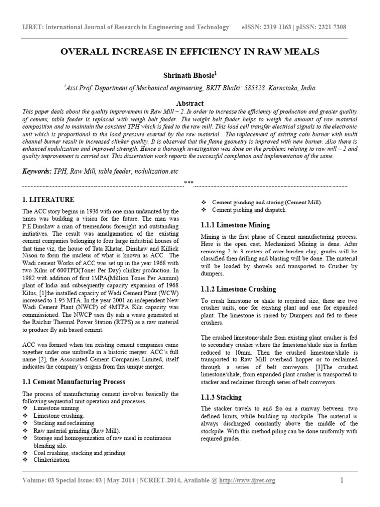 Enhancing Cement Raw Material Efficiency | PDF | Cement | Mill (Grinding)