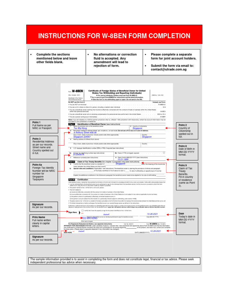W8 Ben | PDF | Irs Tax Forms | Taxes