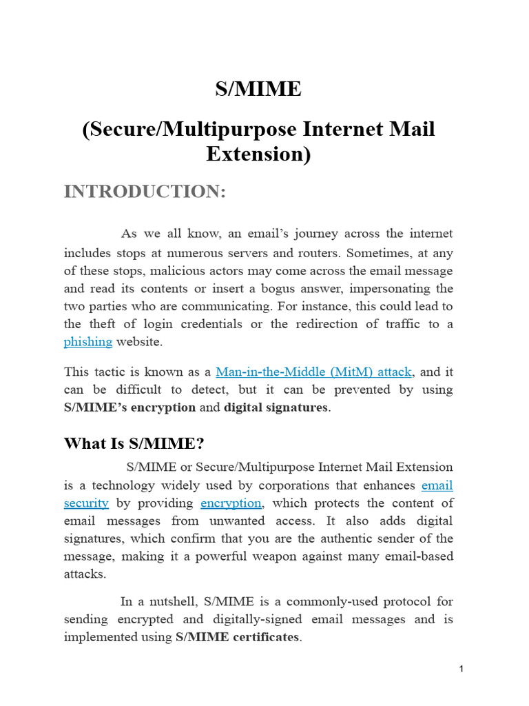 Secure MIME | PDF | Public Key Cryptography | Encryption