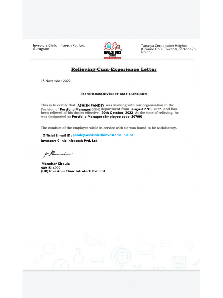 Relieving Letter | PDF