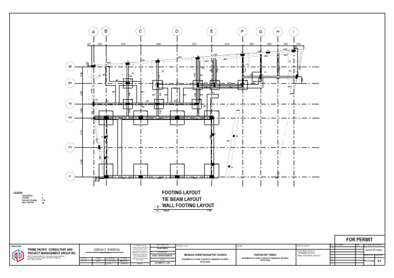 S-1 FOOTING TIE BEAM WALL FOOTING LAYOUT | PDF