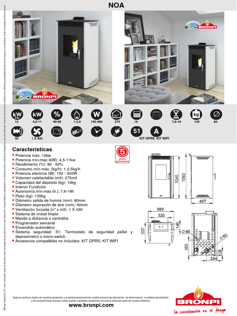 Ficha Técnica Estufa NOA 12kw | PDF