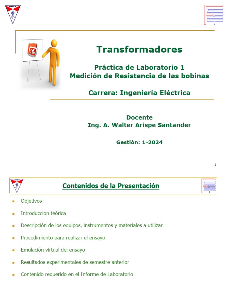 Lab.T. 1-2024 Clase Pr-Ctica de Laboratorio 1 | PDF | Resistencia Eléctrica y Conductancia ...