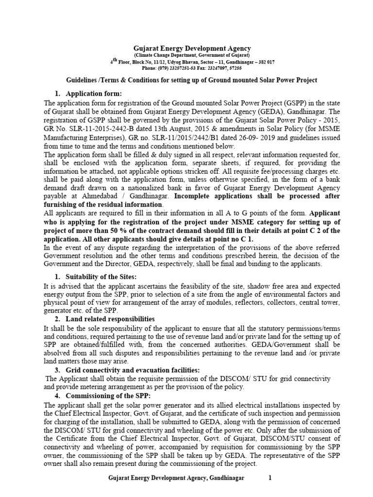 Guidelines for Solar Power Project Registration | PDF | Solar Power ...