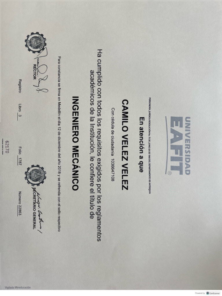 2.4 Diploma Universidad Eafit | PDF