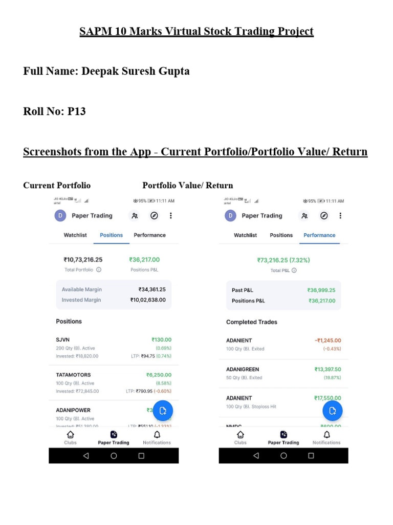 Virtual Stock Trading Project | PDF | Technical Analysis ...