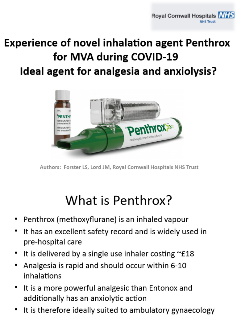 Louise Forster Penthrox RSM | PDF | Anesthesia | Pain