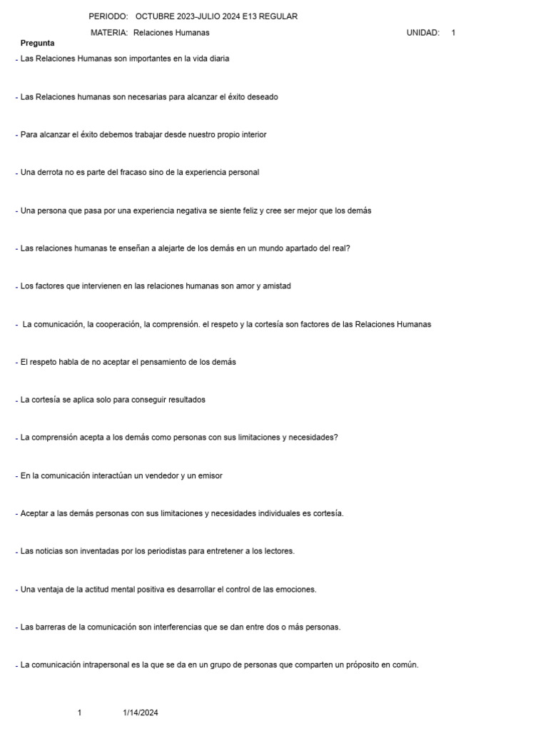 RELACIONES HUMANAS. Parcial 1 | PDF | Comunicación | Ciencias del ...