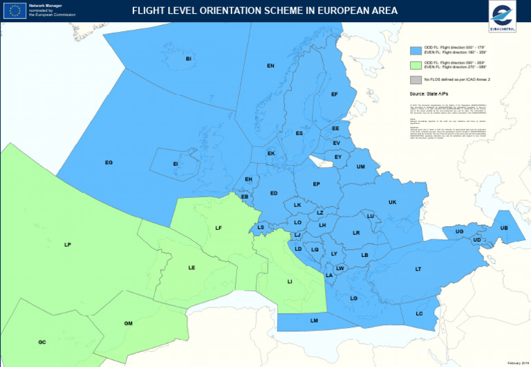 Eurocontrol Flight Level Orientation Scheme NM Area February 2019 | PDF