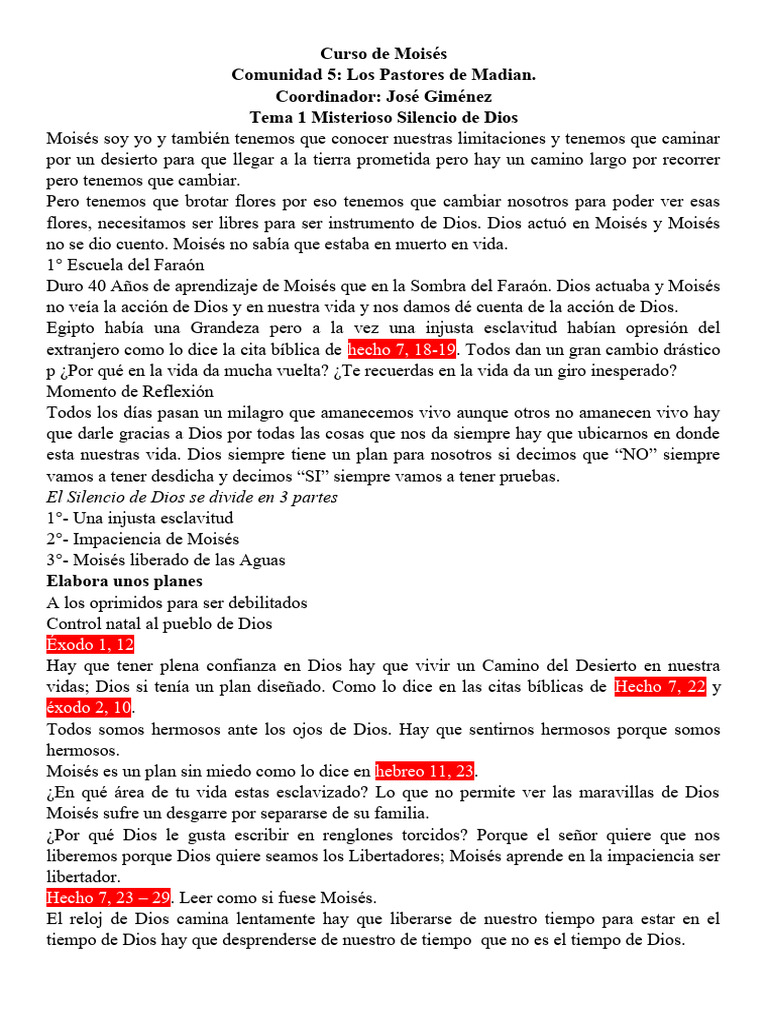 Curso de Moises | Descargar gratis PDF | Libro del éxodo | Moisés