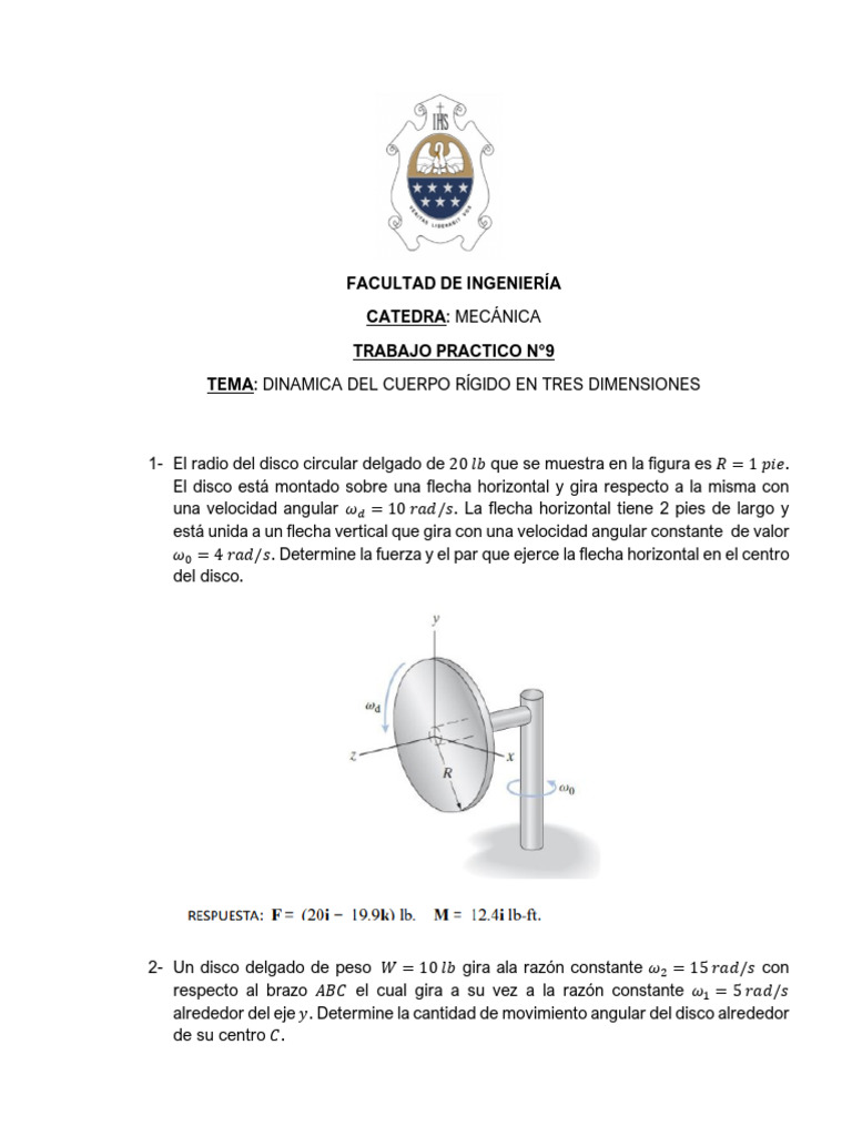 TP N°9 Mecanica | PDF | Eje | Velocidad
