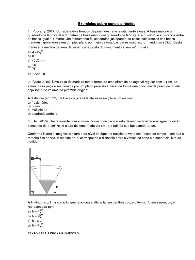 Pirâmide e Cone | PDF | Geometria Euclidiana | Formas geométricas
